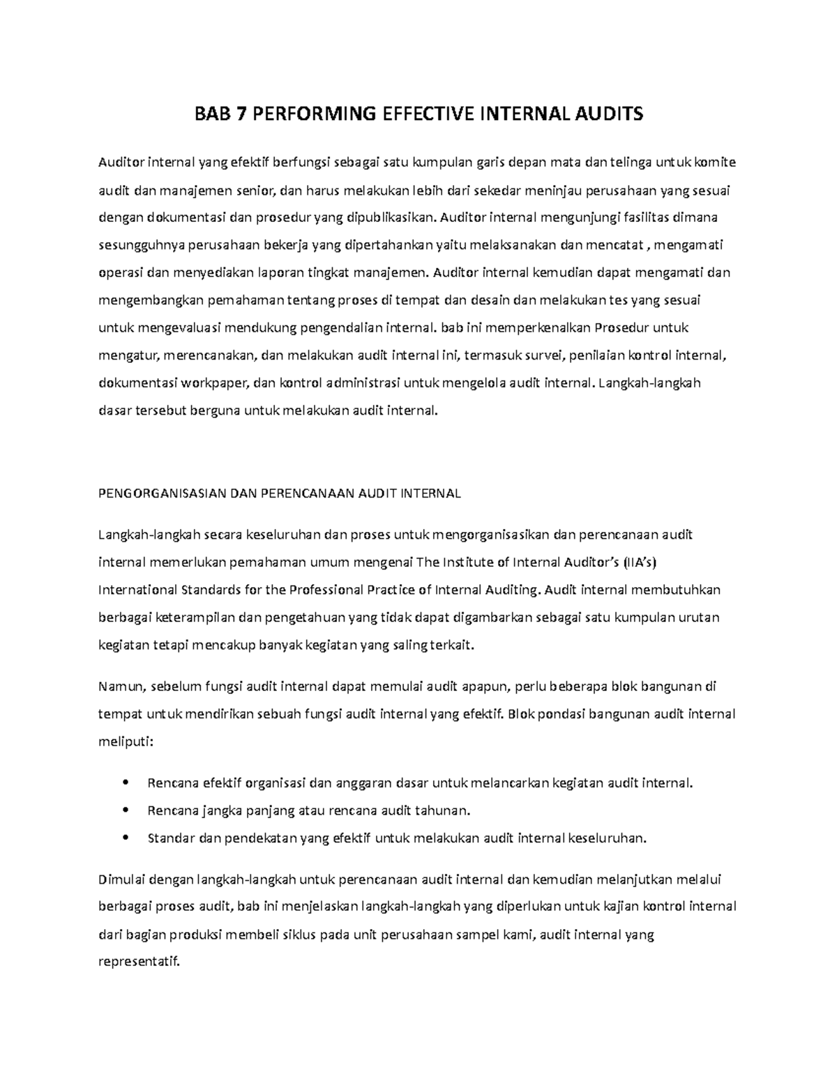 307023727 Bab 7 Performing Effective Internal Audits - BAB 7 PERFORMING ...