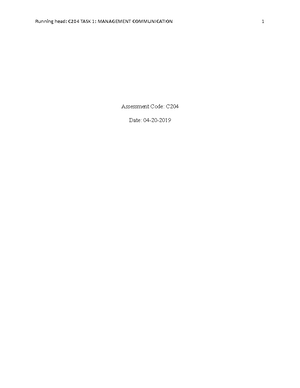 WGU C204 Comms Task 1 - Passed - C204 - WGU - Studocu
