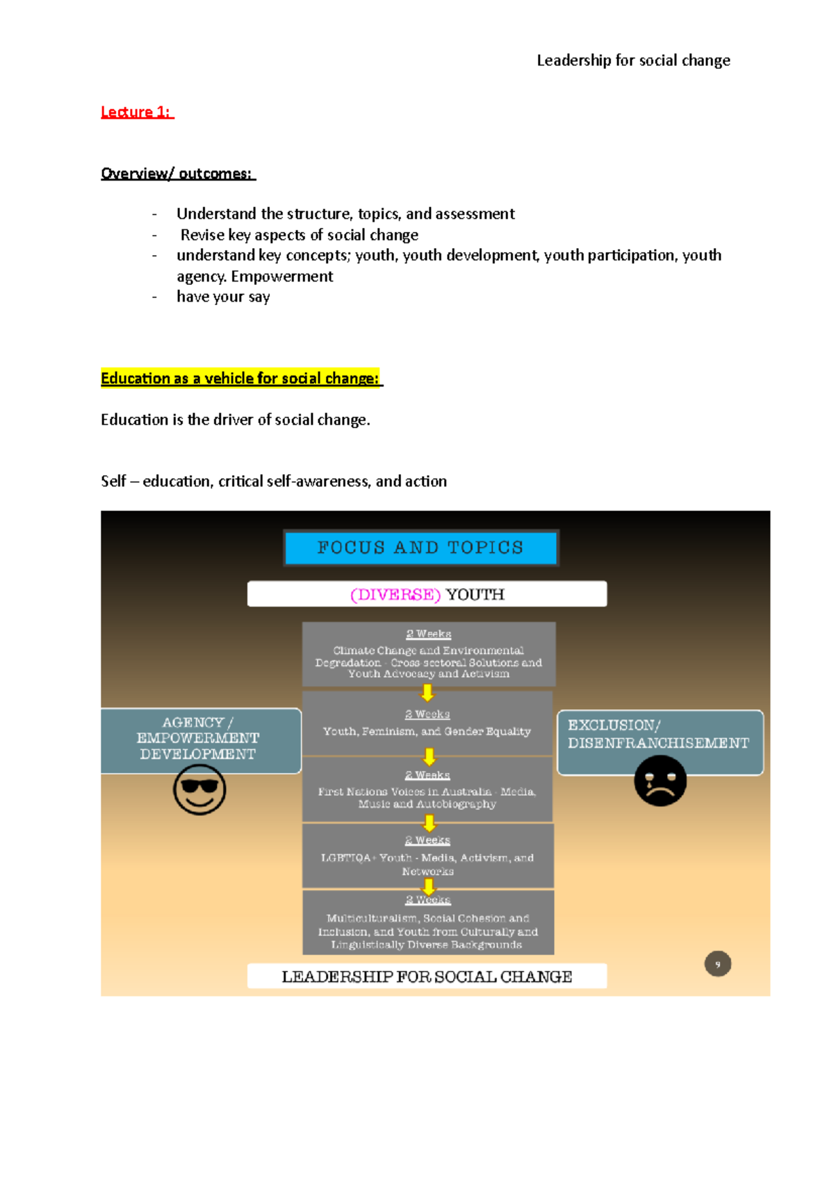 Lecture 1 notes: LFSC 2 - Lecture 1: Overview/ outcomes: Understand the ...