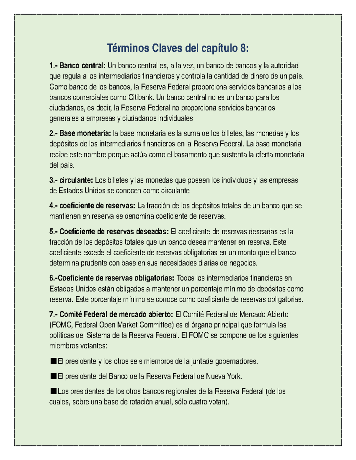 Terminos Clave CAP - economia I - Studocu