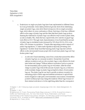 Week 8 RRR - The 8th RRR assignment. - Talya Matz Pr Rizzo ECO 238 Week ...