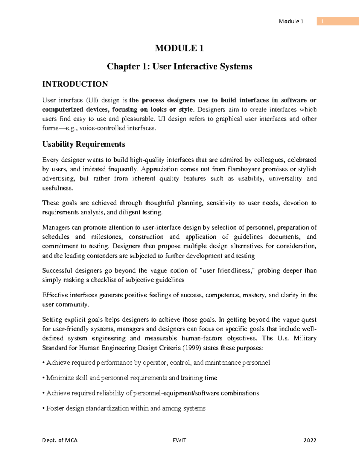 Uid Module 1 Ui Notes Module 1 Chapter 1 User Interactive Systems Introduction User