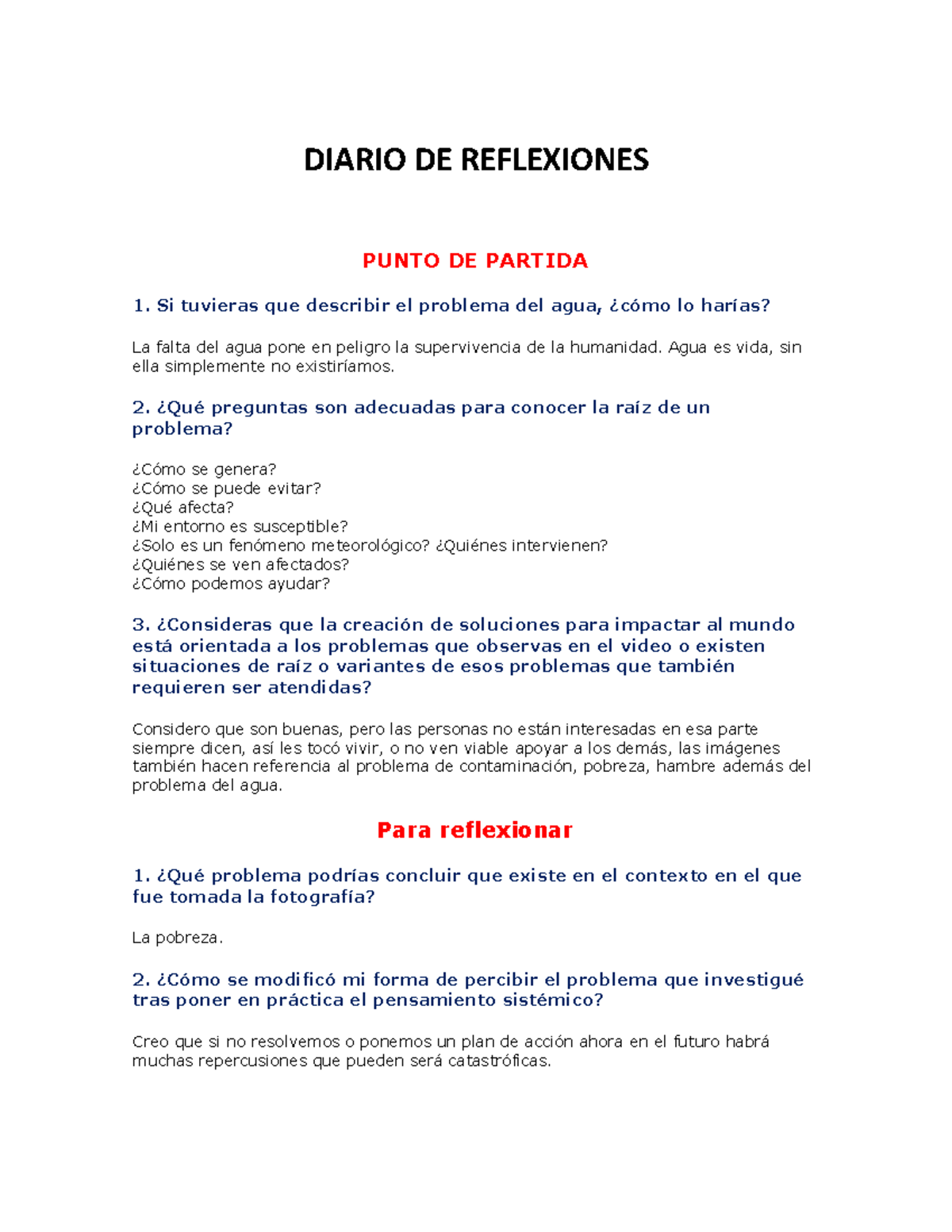 UNID4 AEG - ACTV 4 - DIARIO DE REFLEXIONES PUNTO DE PARTIDA 1. Si tuvieras que describir el ...