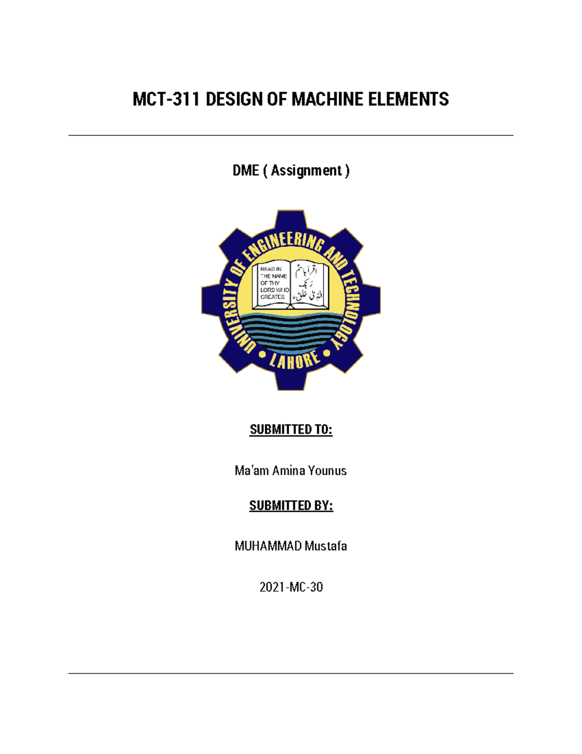 2021 MC 30 (Human center Designe) Assignment - MCT-311 DESIGN OF ...