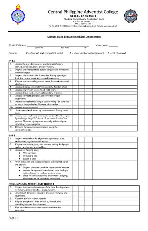 CPAC-HA-Thorax-Checklist - Central Philippine Adventist College School ...