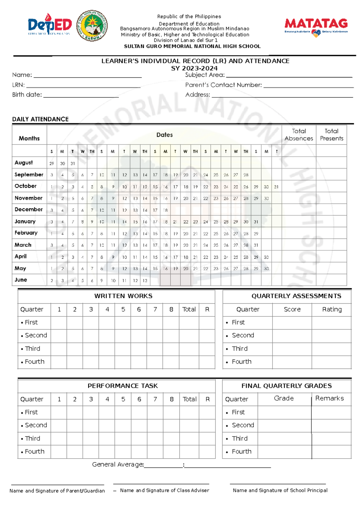 Learners-Individual-Record-LR 092852 - LEARNER’S INDIVIDUAL RECORD (LR ...