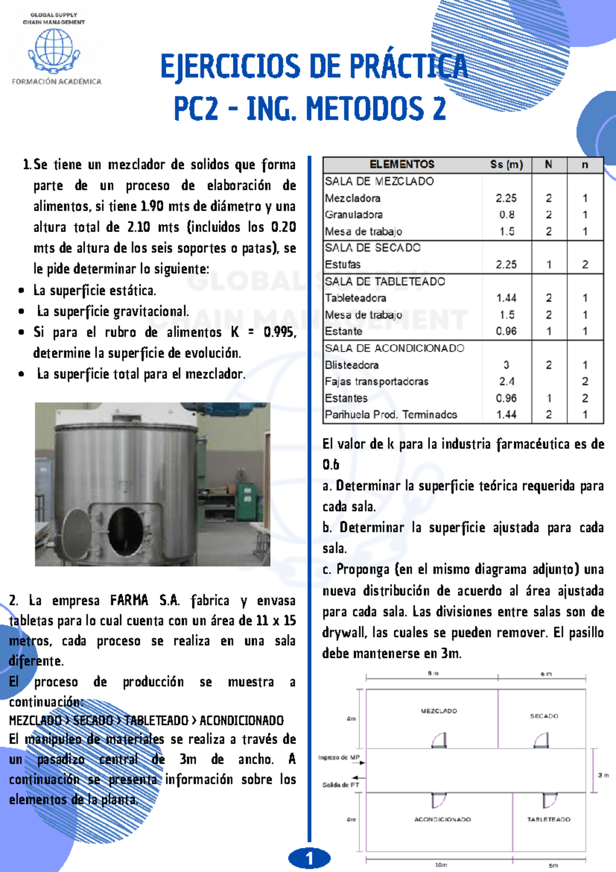 Ejercicios DE Práctica PC2 - ING Metodos 2 240601 150734 - PC2 - ING. METODOS 2 Se tiene un ...