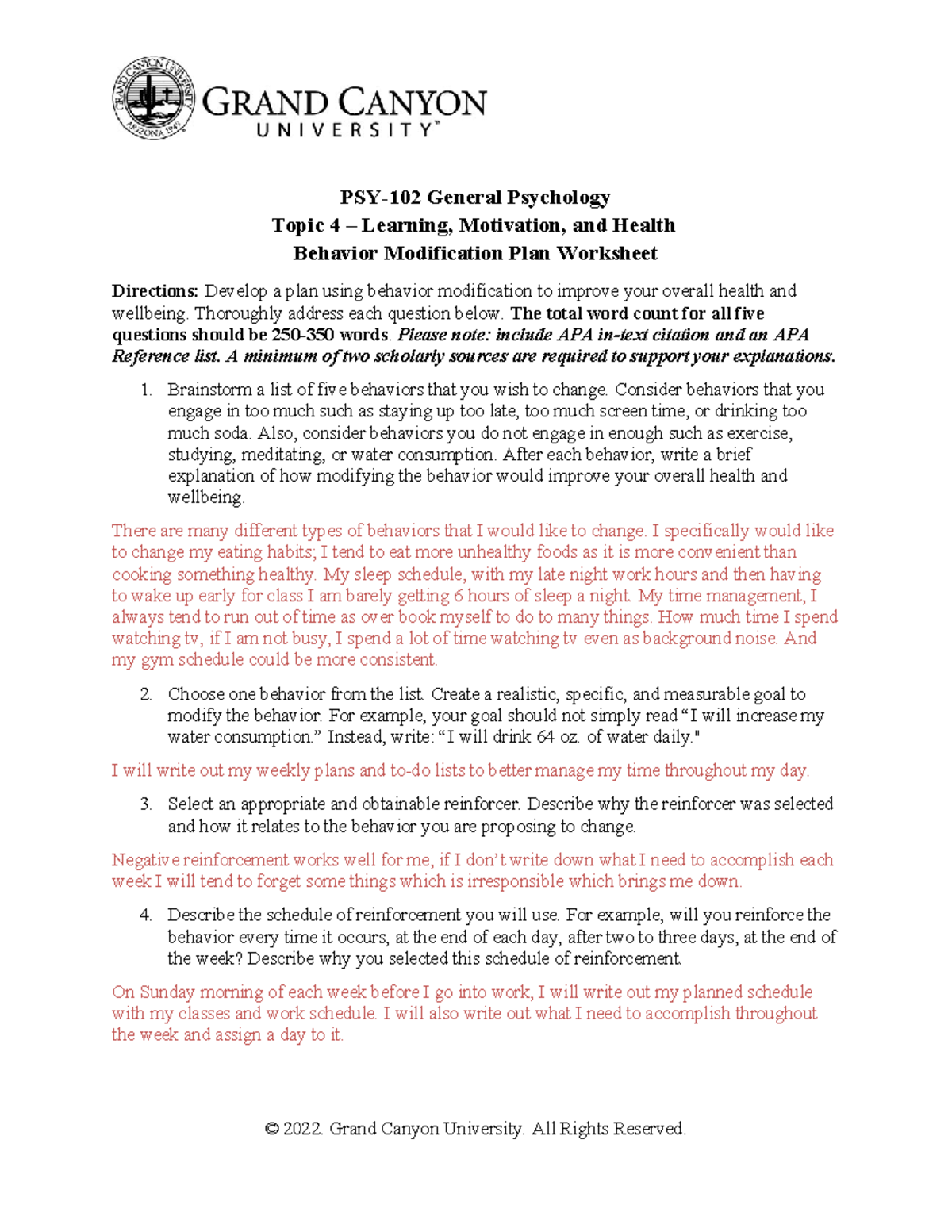 PSY-102 Behavior Modification - PSY-102 General Psychology Topic 4 ...