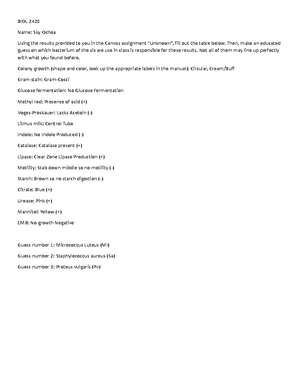 Allied Health Micro Case Study Example - (please note that this would ...