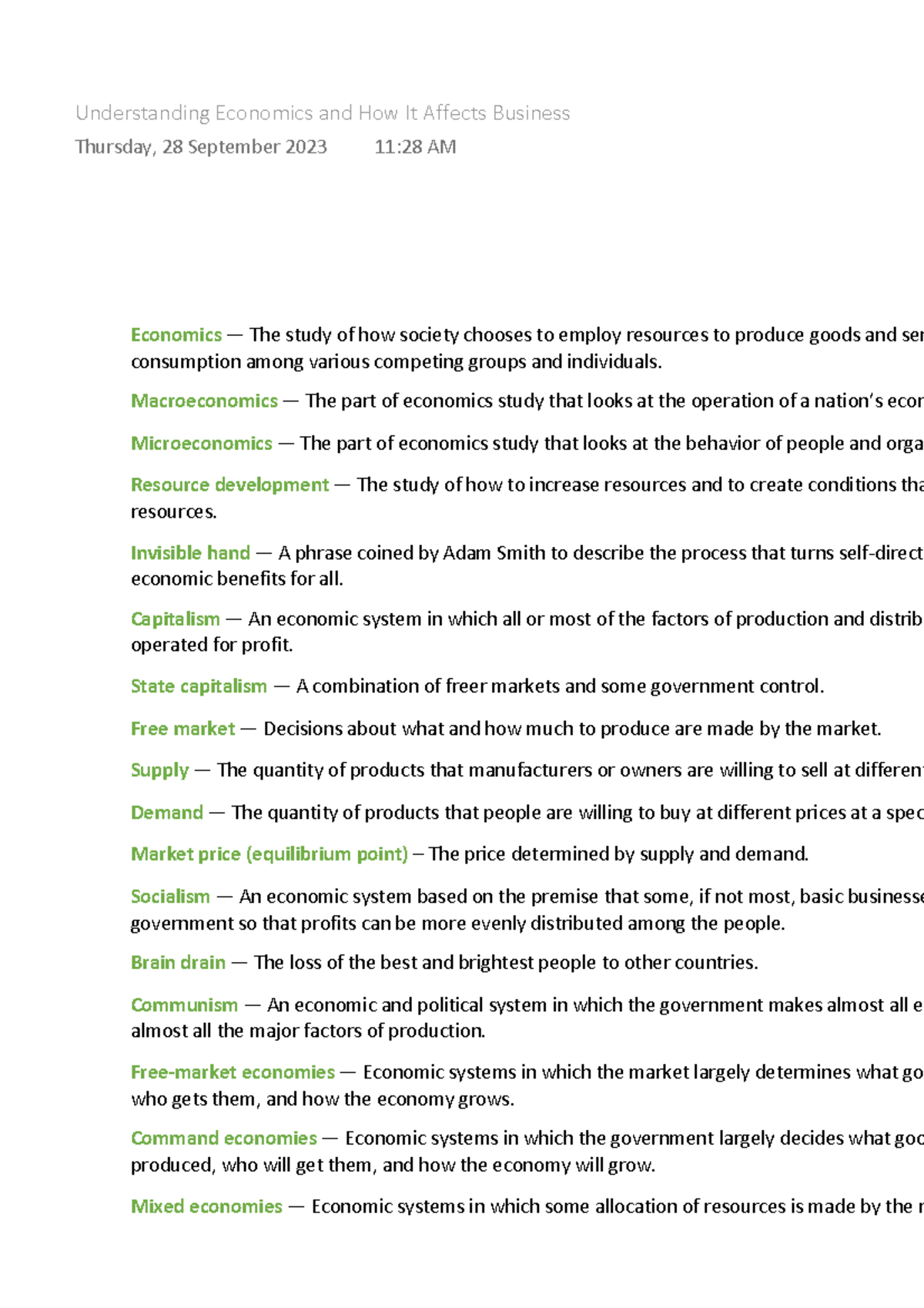 Bus 100 chapter 2 - ppt - Economics — The study of how society chooses ...