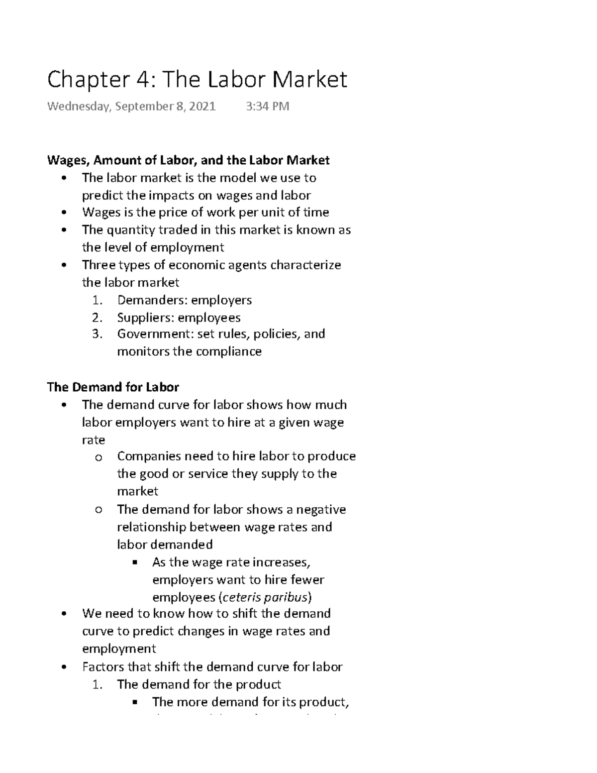 Chapter 4 The Labor Market - ECON 103 - Illinois - Studocu