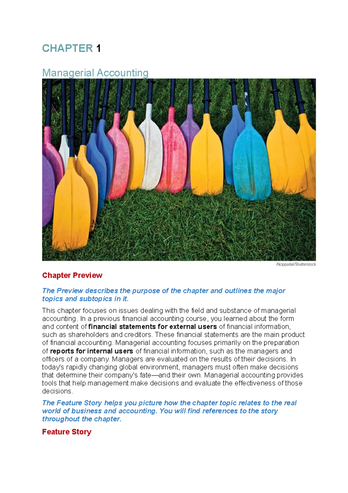 Chapter 1 - docs for reference - CHAPTER 1 Managerial Accounting ...