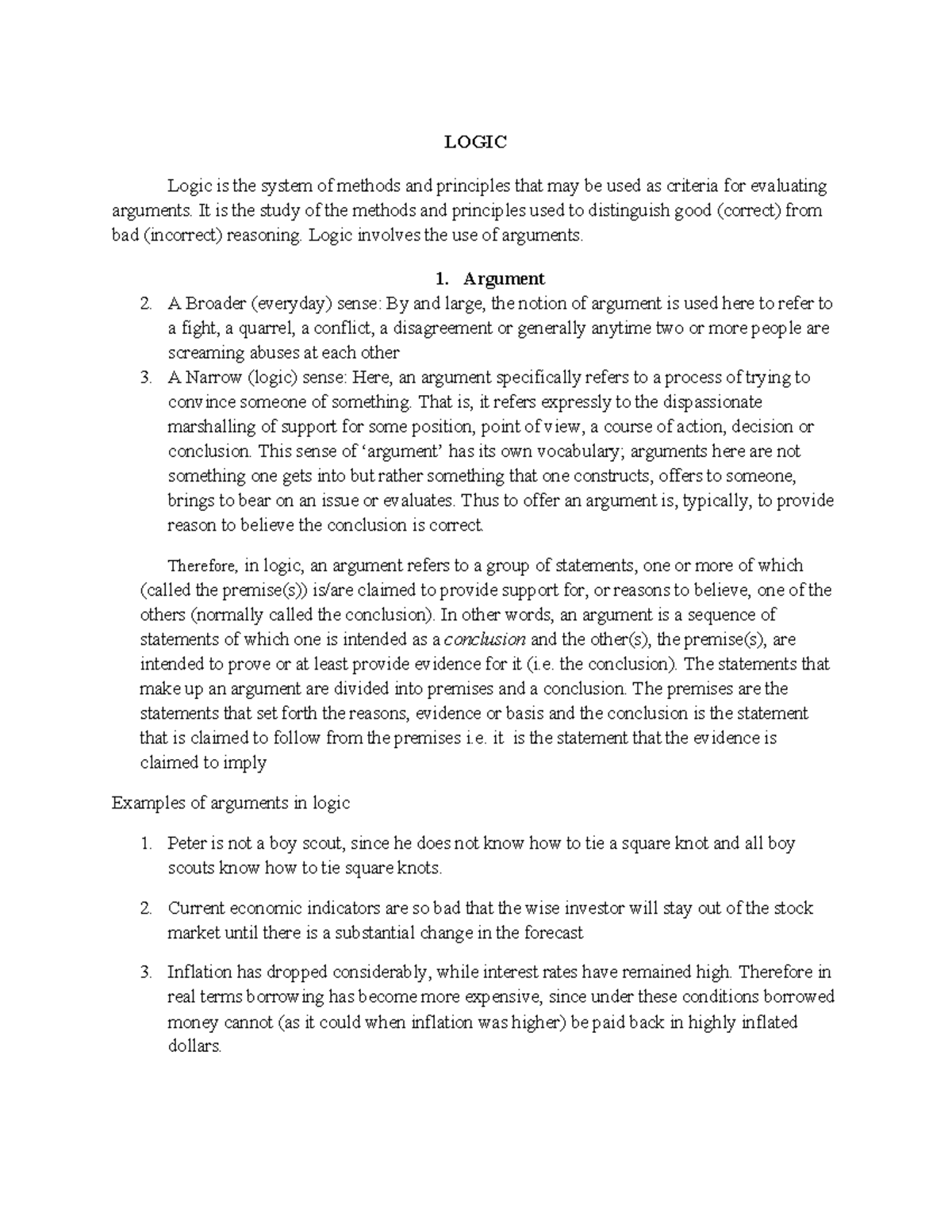 Logic - University Common Unit - LOGIC Logic is the system of methods ...