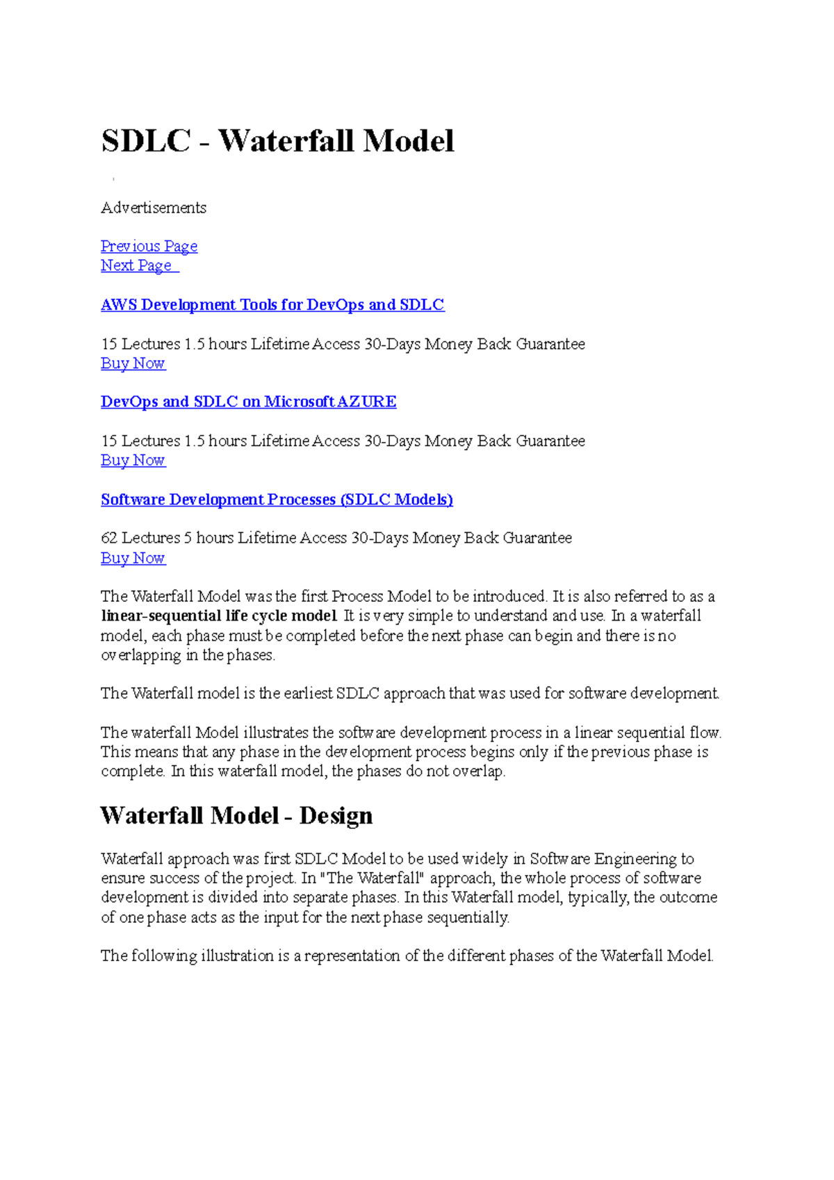 Unit-2 - elements - SDLC - Waterfall Model Advertisements Previous Page ...