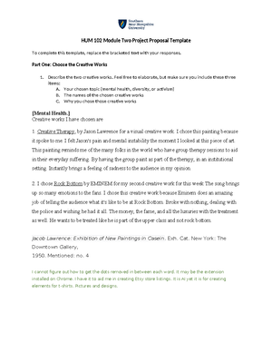 HUM 102 Module Four Project Draft Templatedradt - HUM 102 Module Four ...