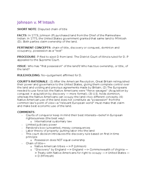 Property final attack outline - Federal/ Constitutional Cases Statutory ...