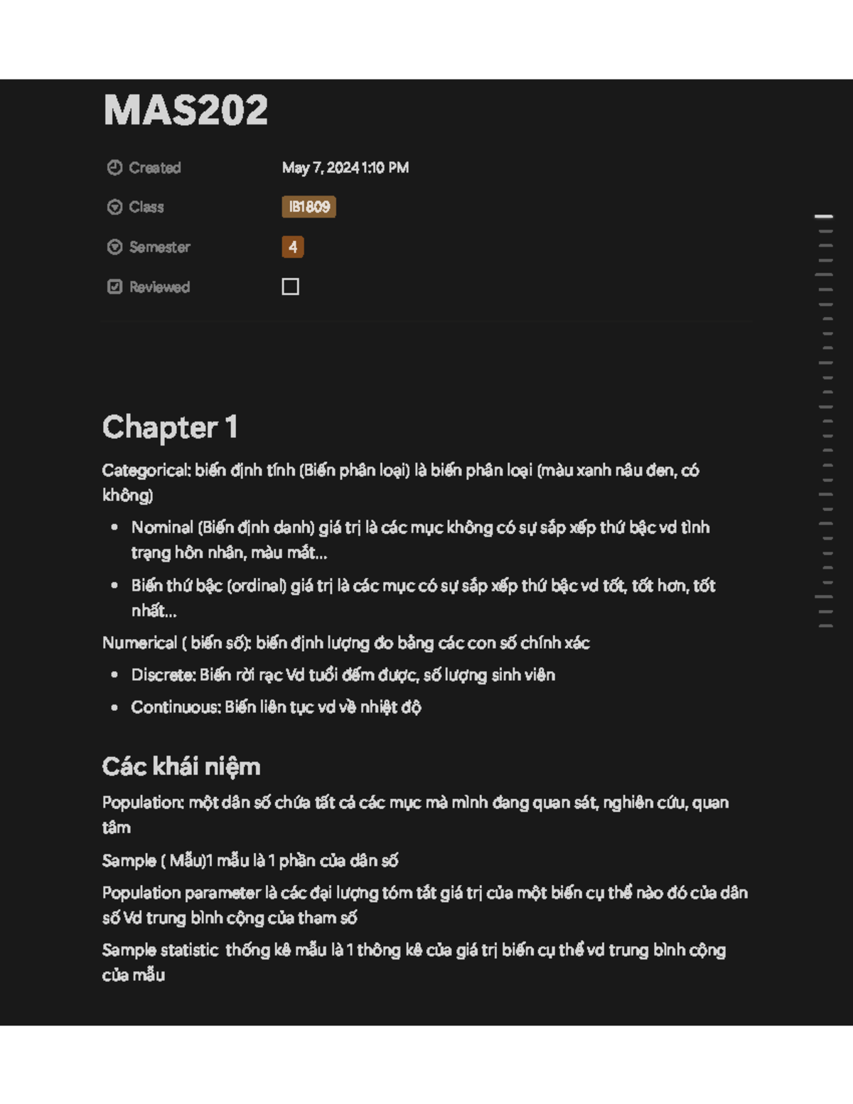 MAS202 - asasa - MAS Created May 7, 2024 1:10 PM Class IB Semester 4 Reviewed Chapter 1 ...