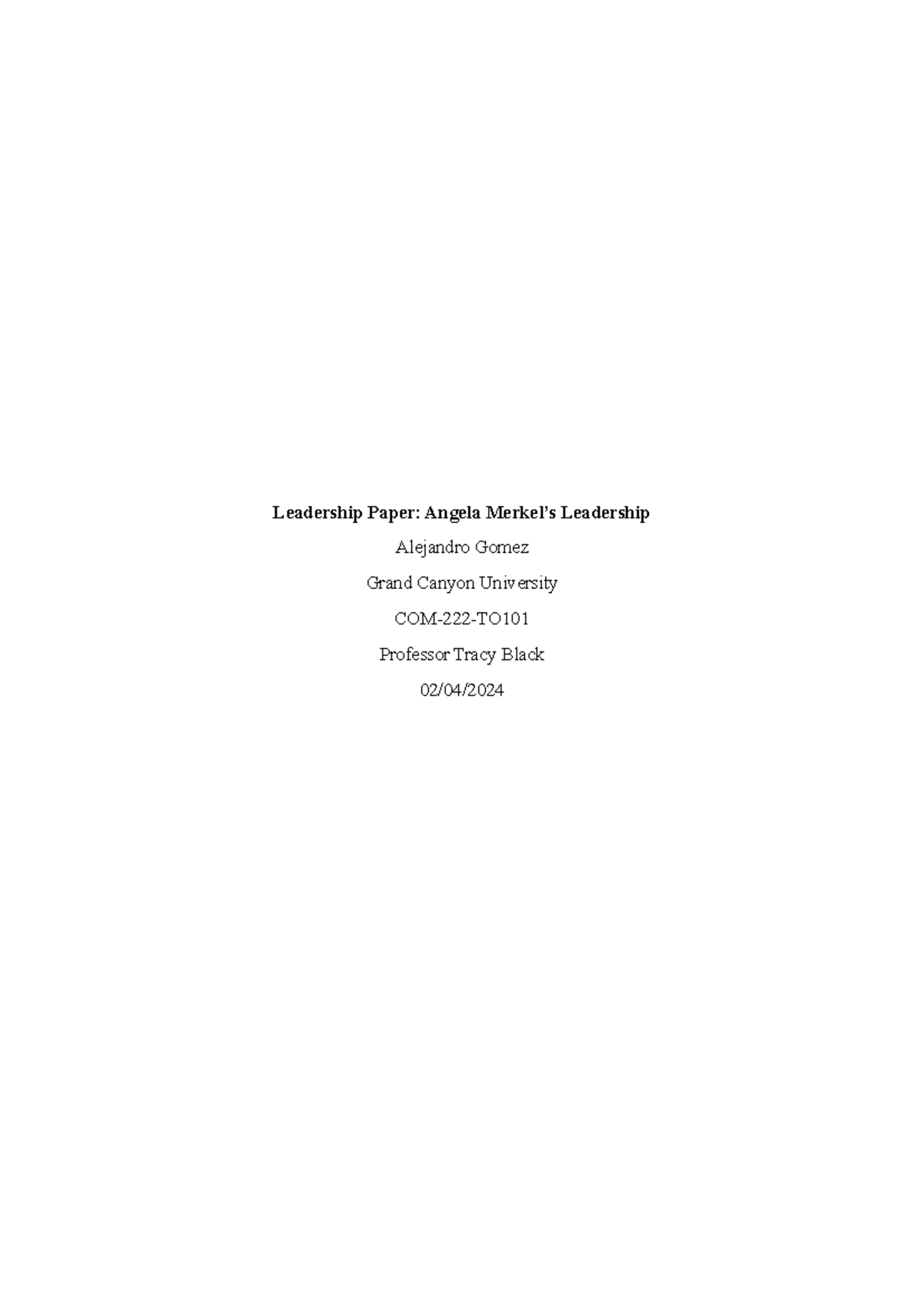 Leadership Paper - In this globalized world, successful leadership ...