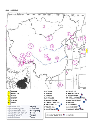 EAST ASIA Terms QUES - JW STUDY - EAST ASIA - CHINA JAPAN MONGOLIA ...