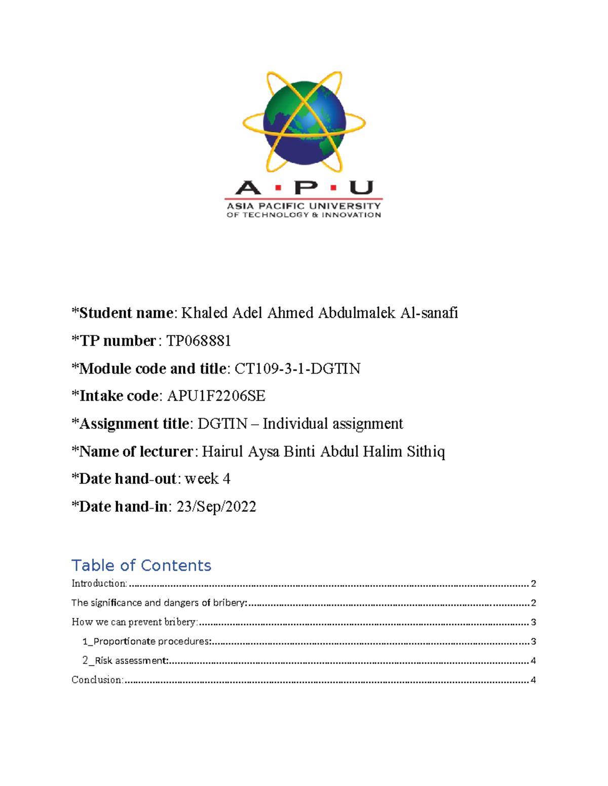 Dgtin - Individual assignment - *Student name: Khaled Adel Ahmed ...