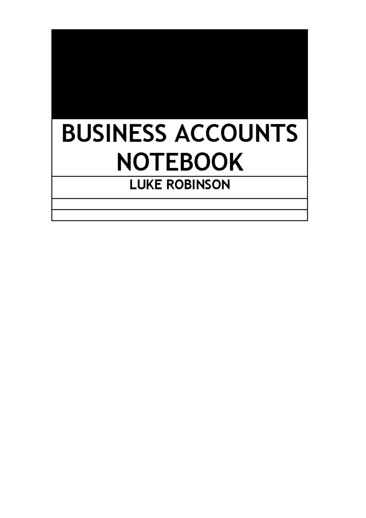 Business Accounts Notebook - Studocu