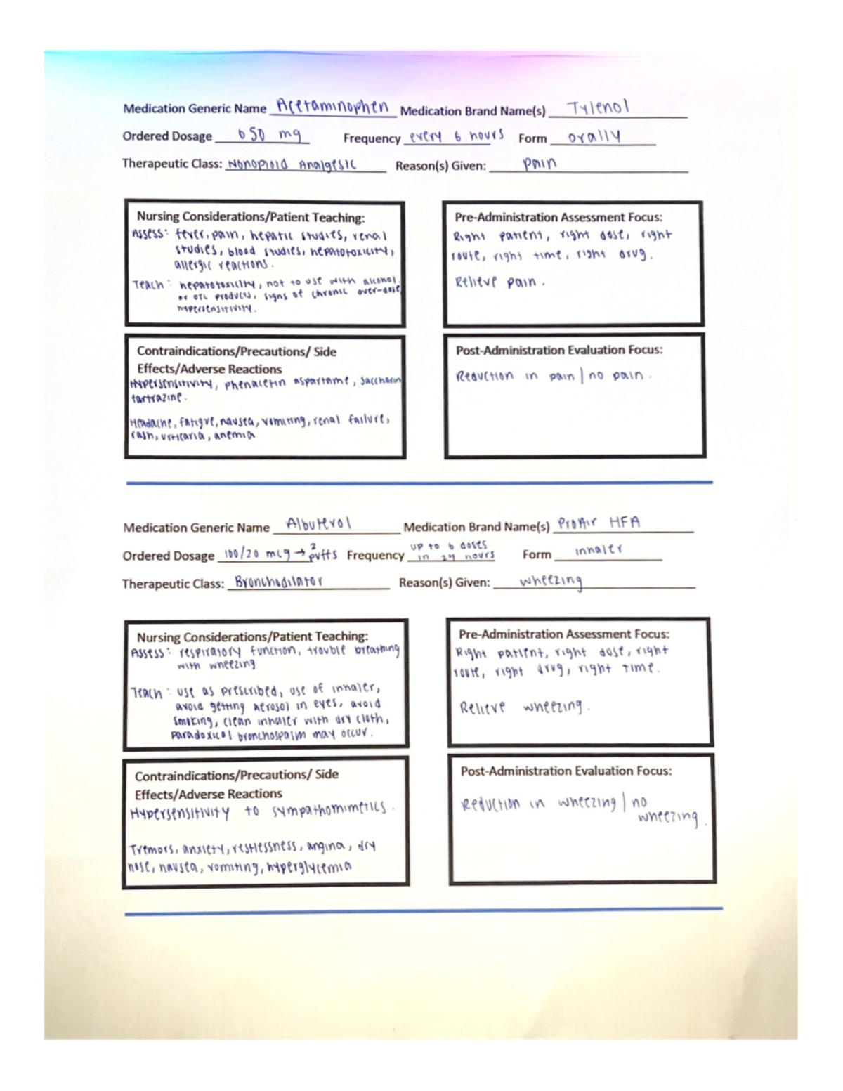 Med Chart WS - med cards - NSG 122 - Studocu