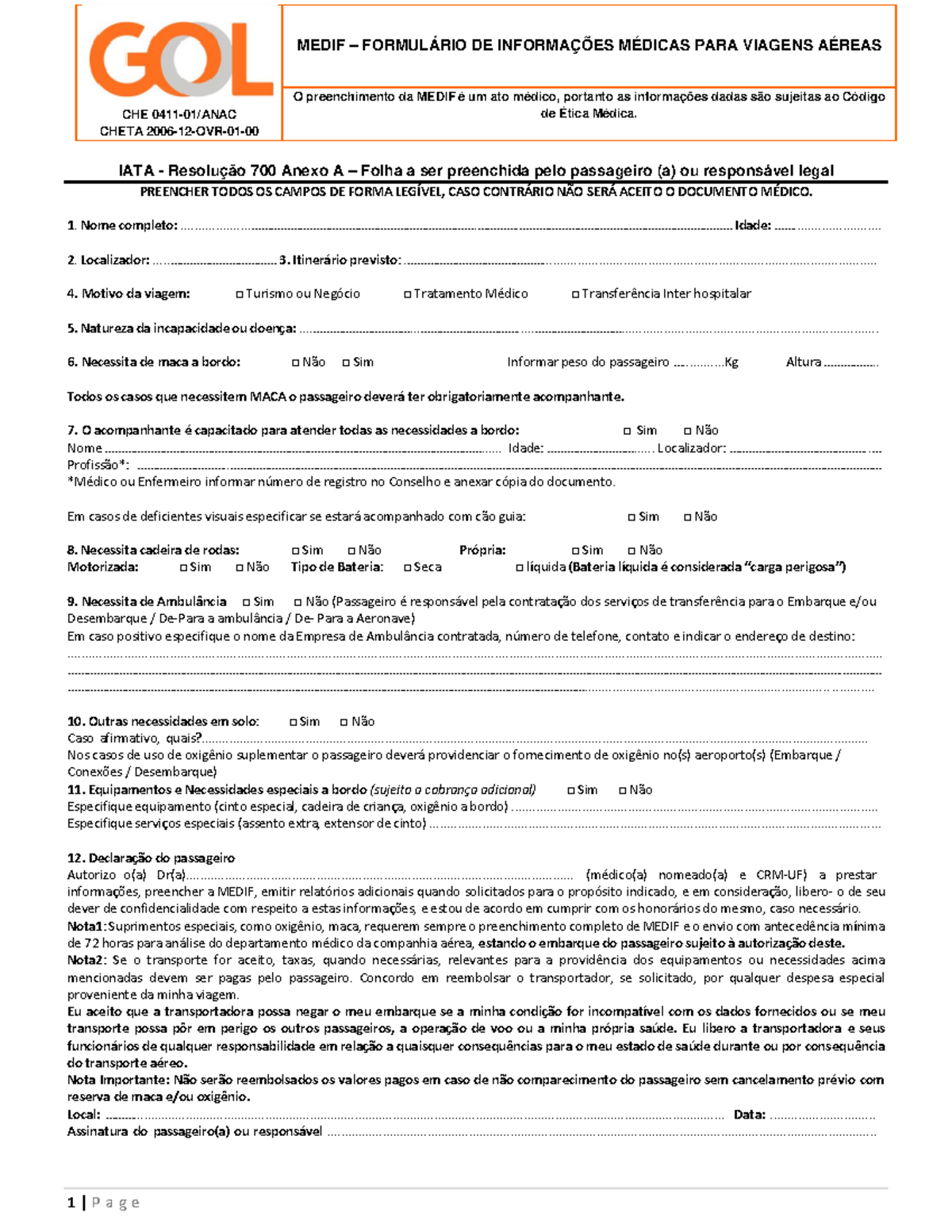 Medif 2023 - O preenchimento da MEDIF é um ato médico, portanto as ...