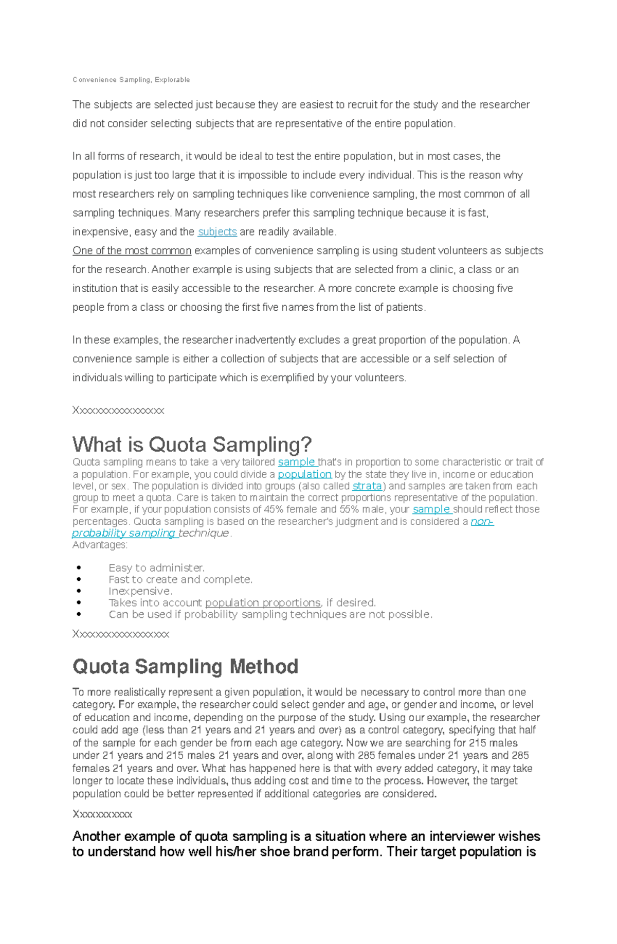 Convenience Sampling - Lecture notes Queen - Convenience Sampling ...