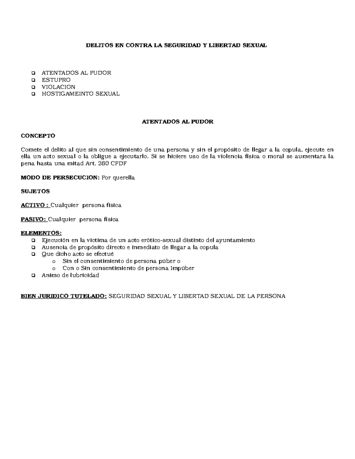 Delitos Contra La Seguridad Y Libertad Sexual Delitos En Contra La Seguridad Y Libertad Sexual