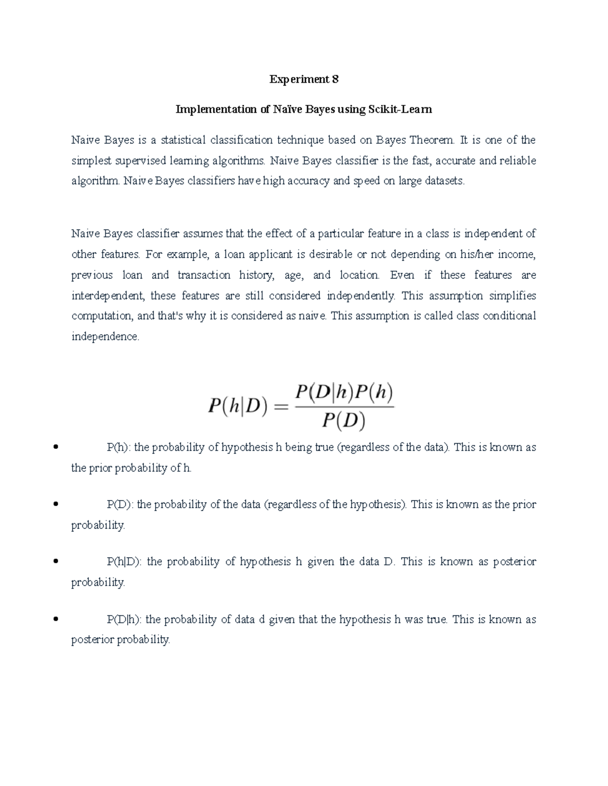 Experiment 9 - Practical question - Experiment 8 Implementation of ...