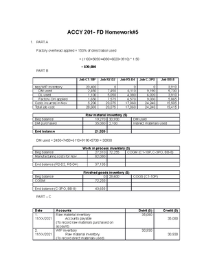 FD hw 4 - FD homework with full working - ACCY 201- FD Homework# 1 ...