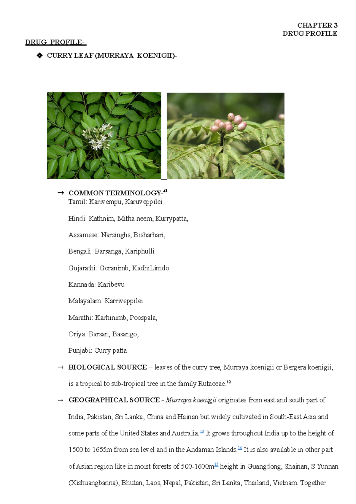 03 DRUG Profile - ncdkilsdsih - DRUG PROFILE DRUG PROFILE- CURRY LEAF ...