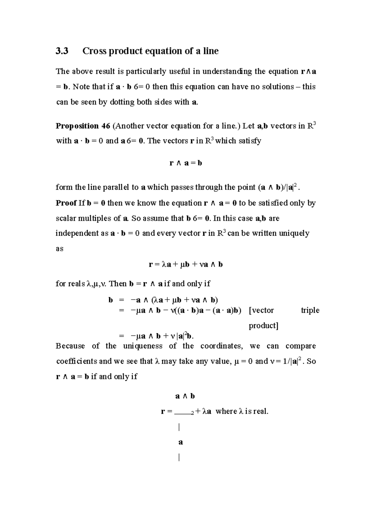 Geo-6 - Cross product equation of a line - 3 Cross product equation of ...