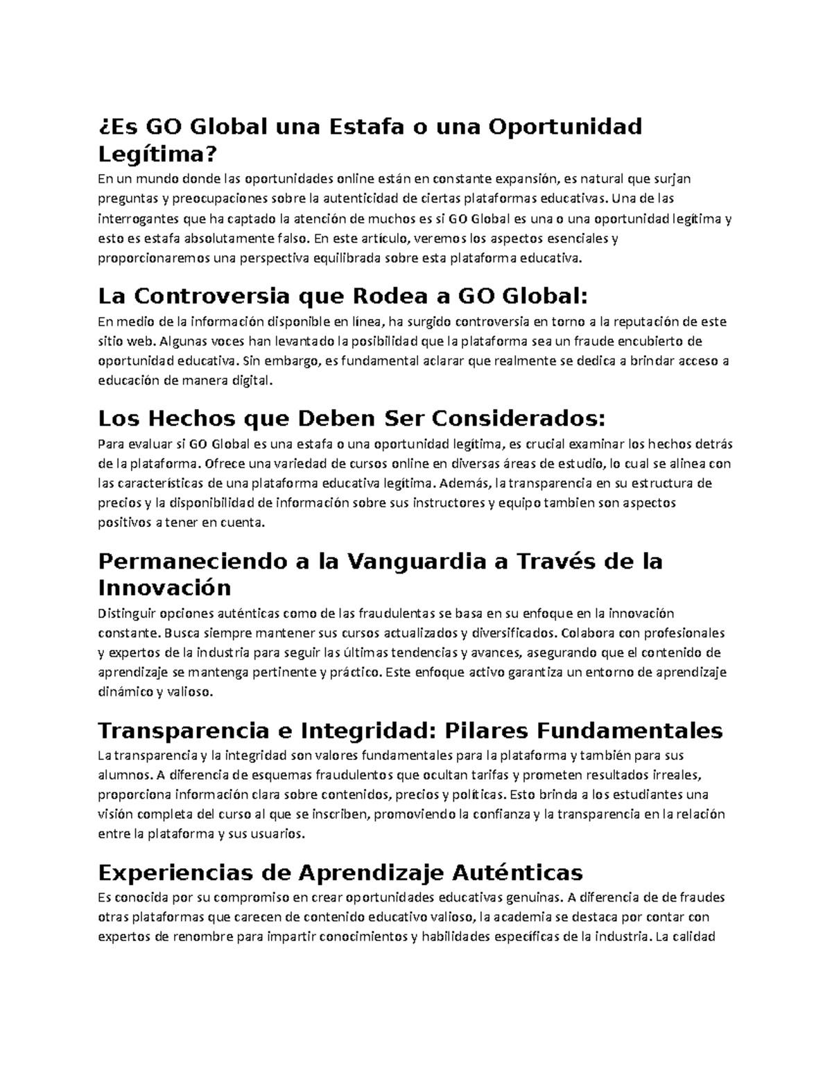 Es GO Global una Estafa o una Oportunidad Legítima - ¿Es GO Global una ...