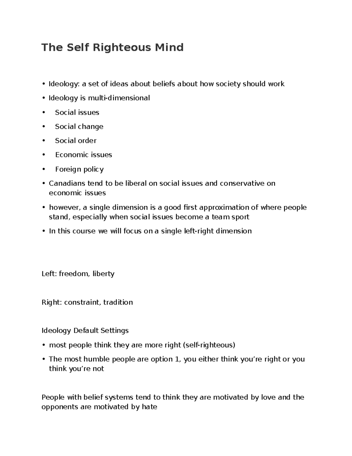 The Self Righteous Mind - Studocu