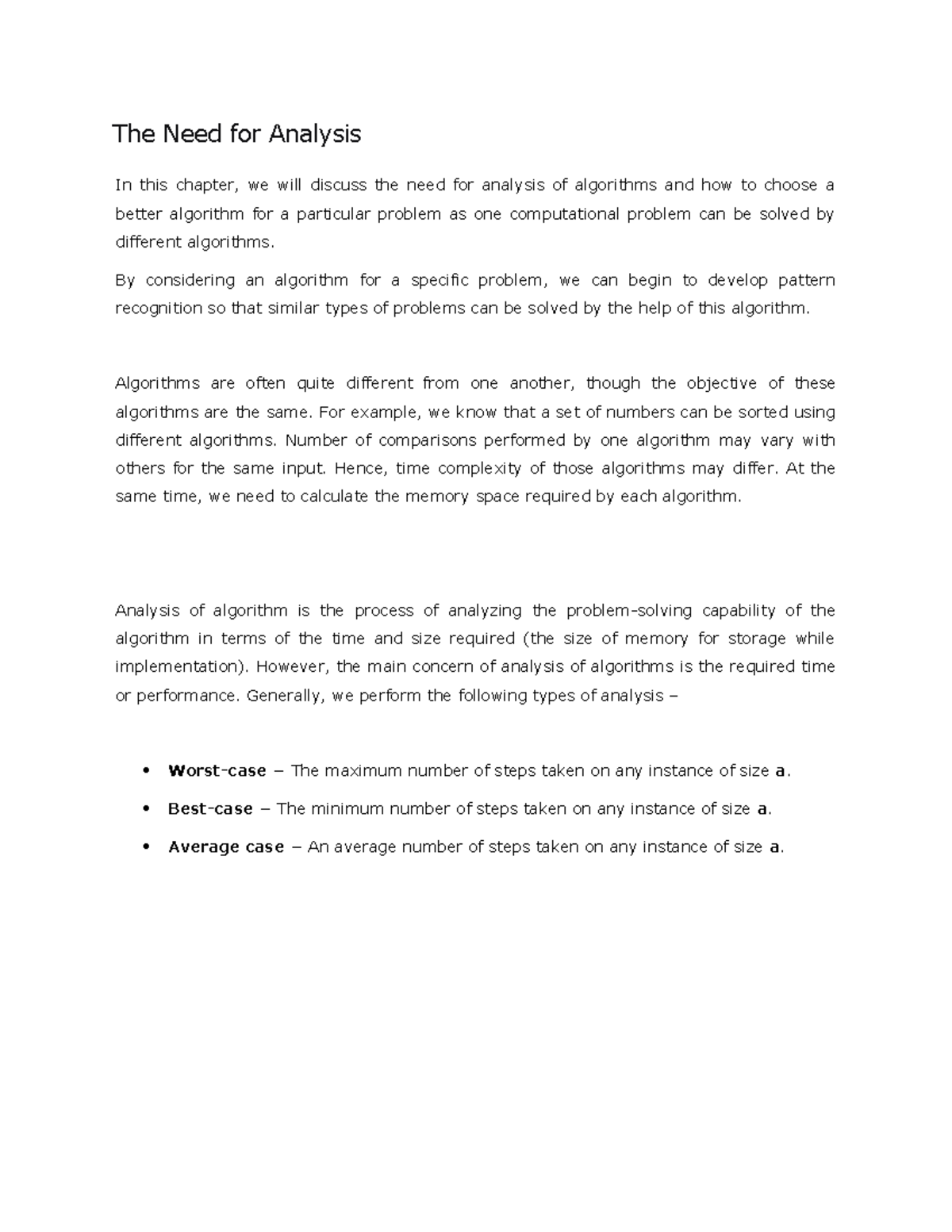 Lecture 2 - Tariq Usman - The Need for Analysis In this chapter, we will discuss the need for ...