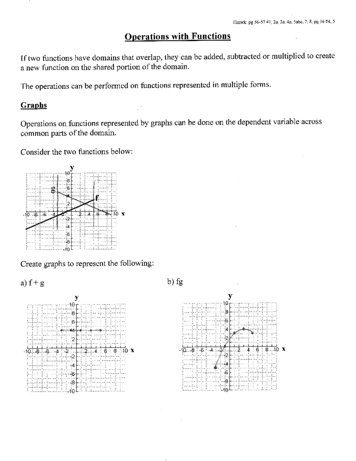 Mhf4u operationswithfunctions soln - Math 125.3 - Studocu