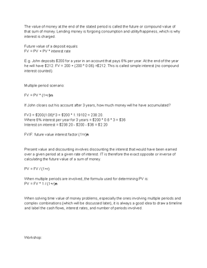 Formula sheet - Introduction to Finance Formula Sheet (2) Accounting ...