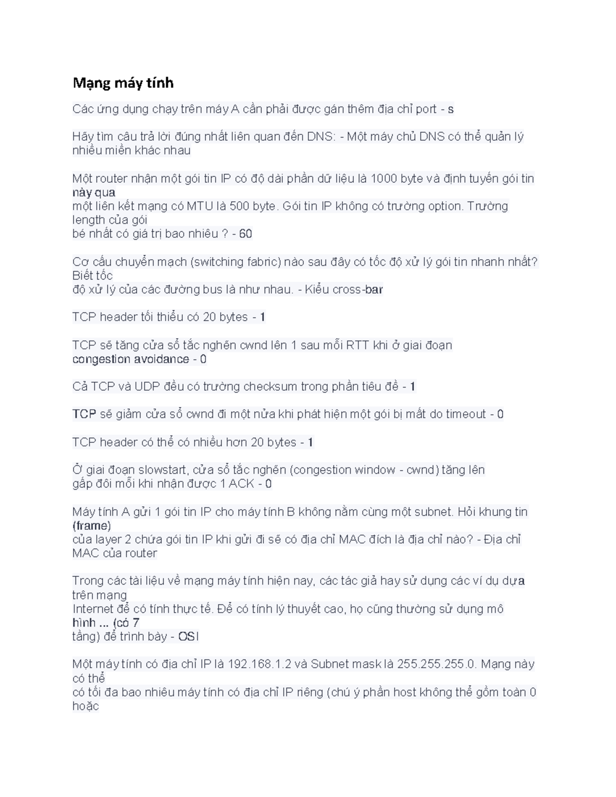 Mangmaytinh - mtt - Mạng máy tính Các ứng dụng chạy trên máy A cần phải được gán thêm địa chỉ ...
