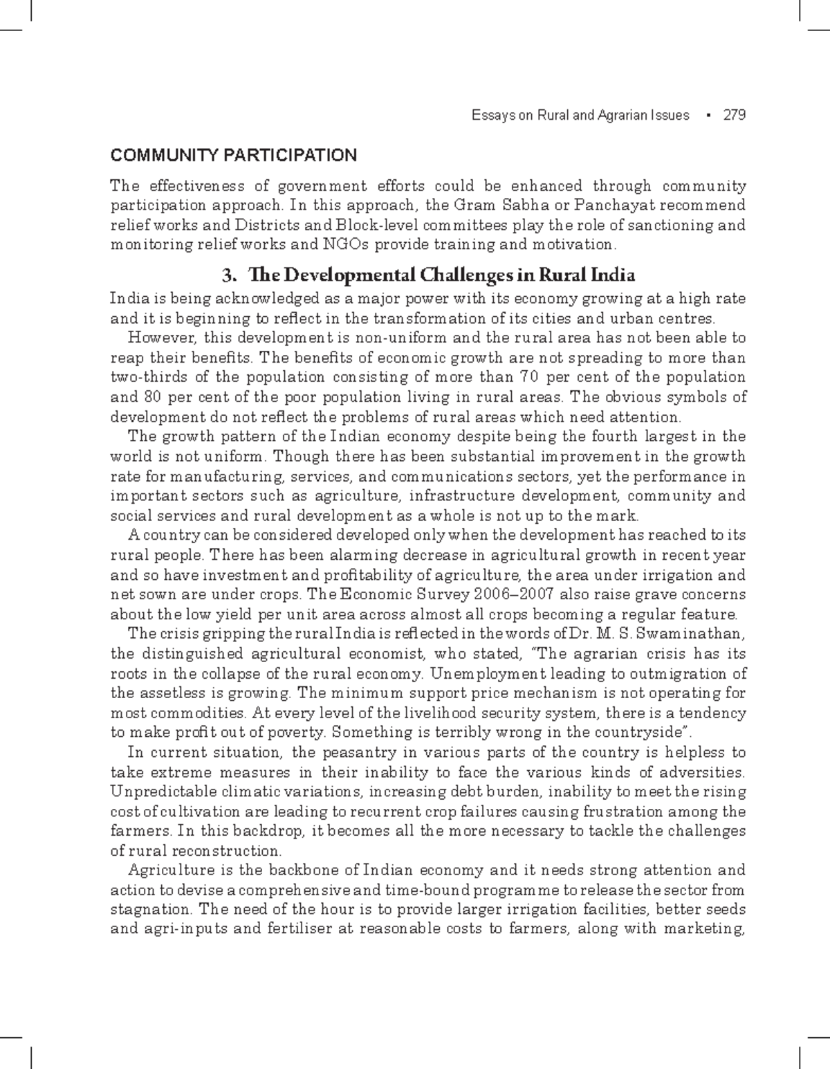 The developmental challenges in rural India - Essays on Rural and ...