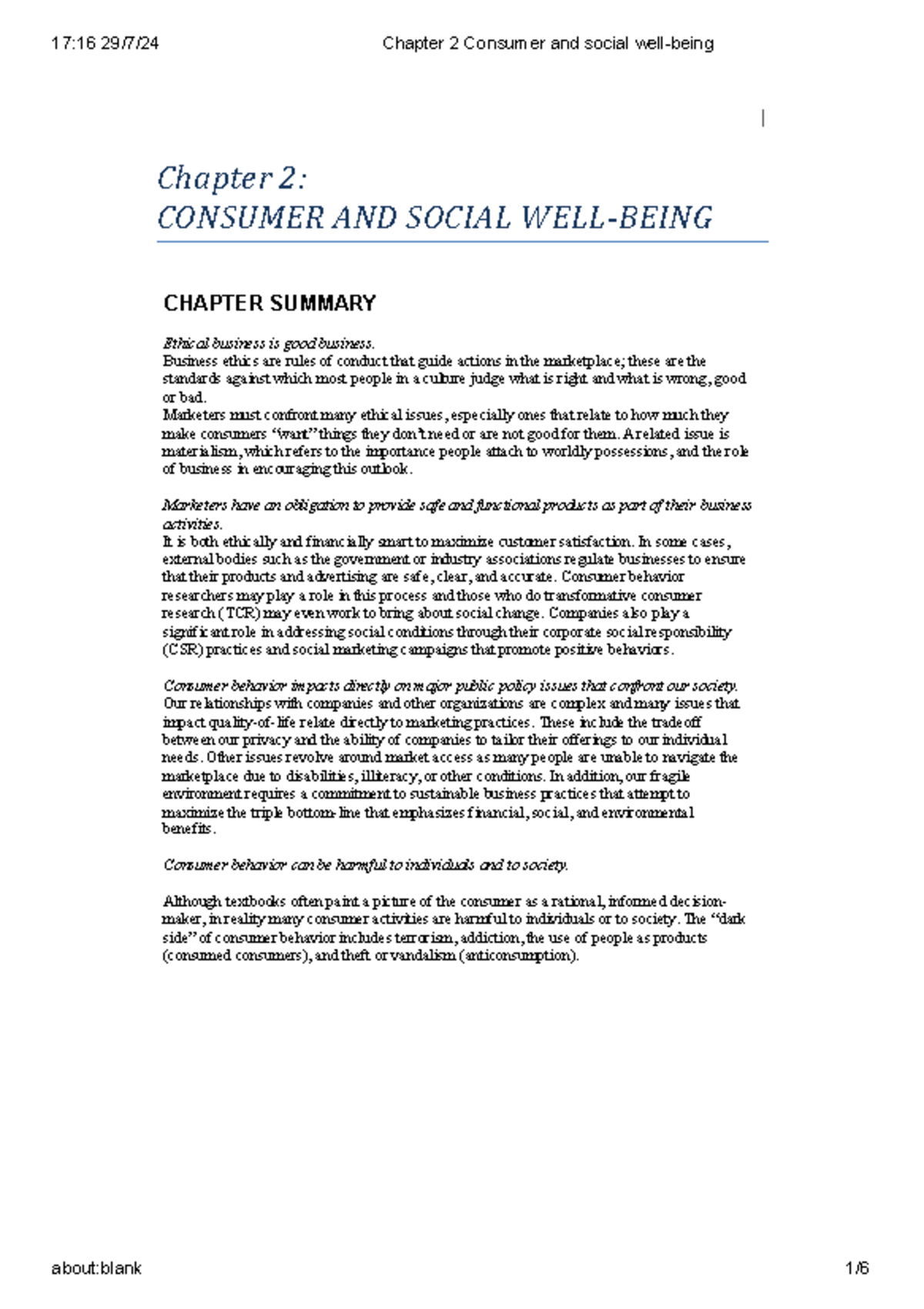 Chapter 2 Consumer and social well-being - Chapter 2: CONSUMER AND ...