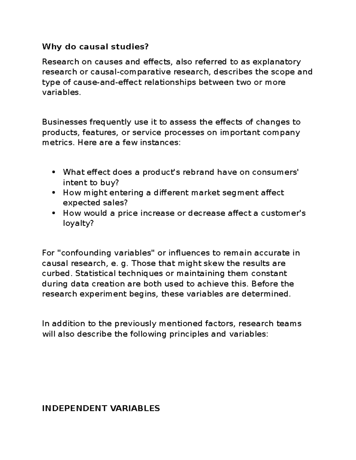 Casual Research - Why do causal studies? Research on causes and effects ...