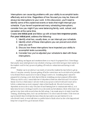 Module 8 Discussion POST - For your initial post, address the following ...