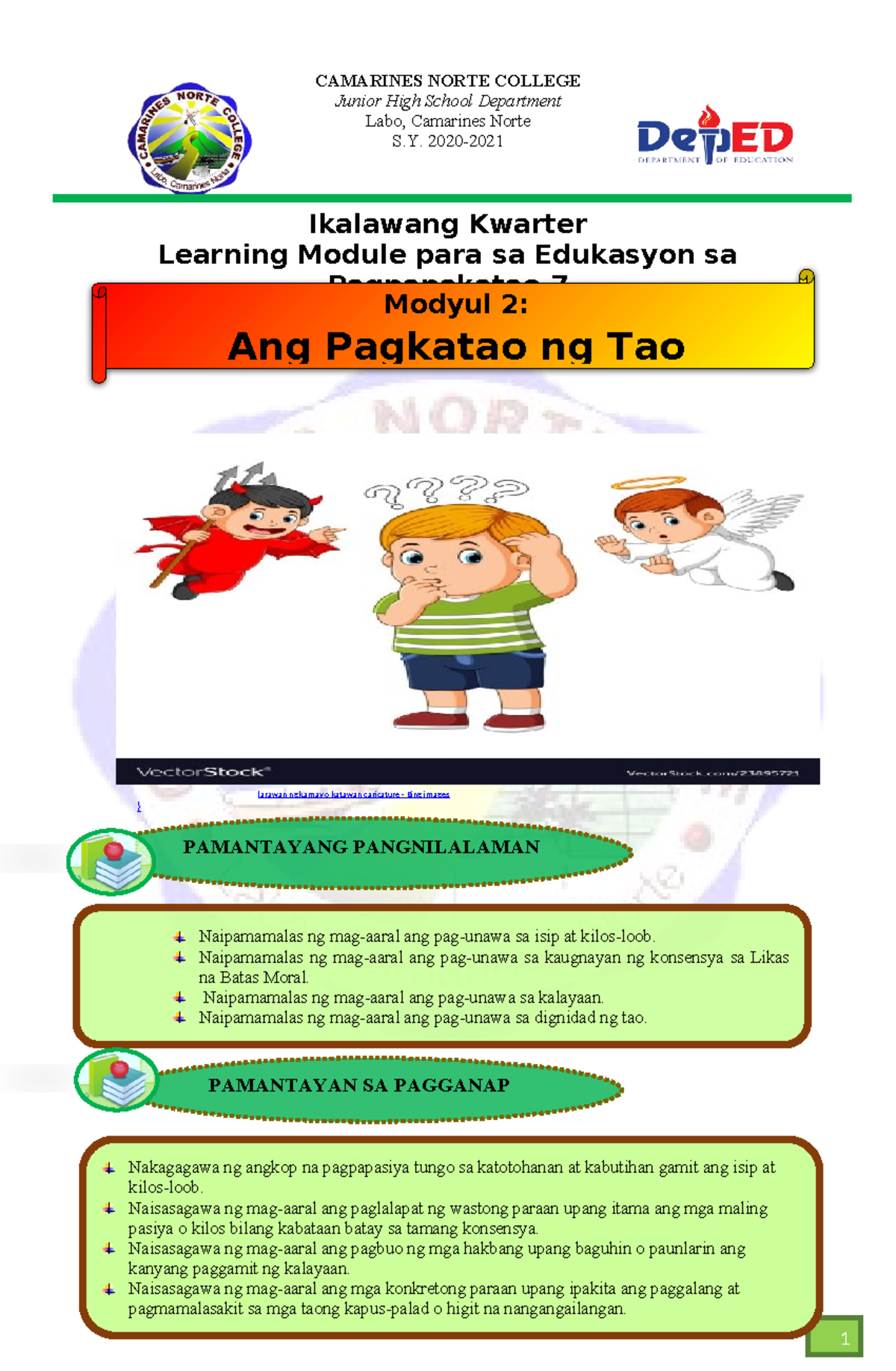 ESP 7 Module 2ND Quarter - EDUKASYON SA PAGPAPAKATAO 7 ...