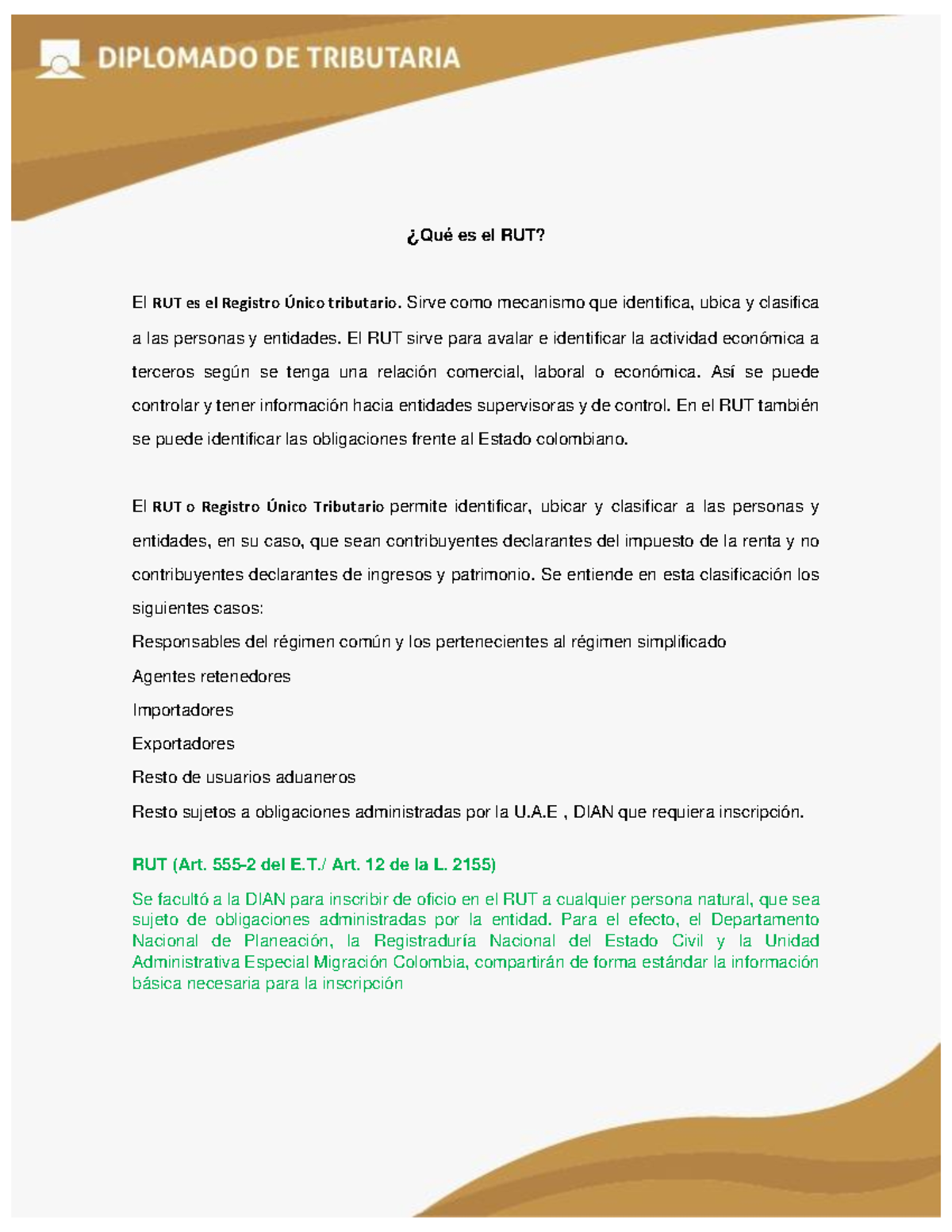 REGISTRO UNICO TRIBUTARIO 2022 - ¿Qué es el RUT? El RUT es el Registro ...