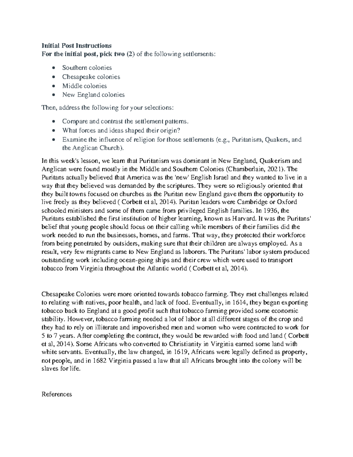 Discussion week 1 - Initial Post Instructions For the initial post ...