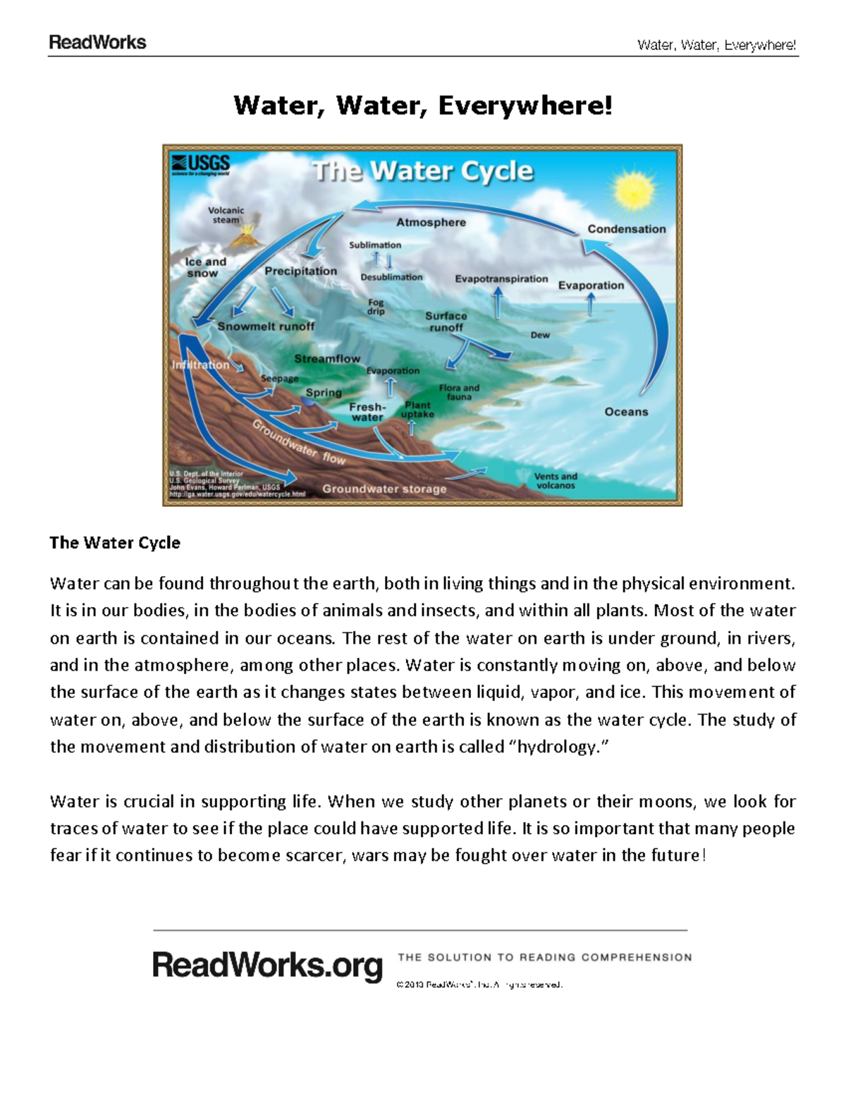 Water Water Everywhere - Water, Water, Everywhere! The Water Cycle ...