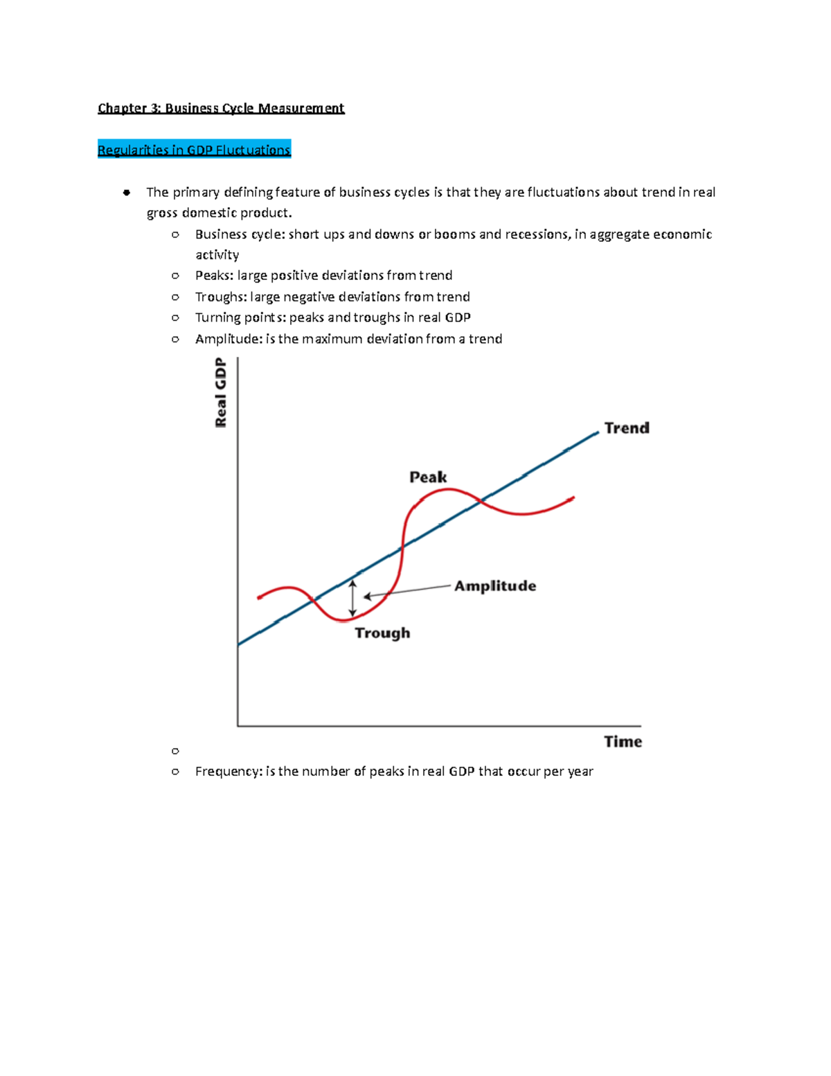 Chapter 3 Business Cycle Measurement - Chapter 3: Business Cycle ...