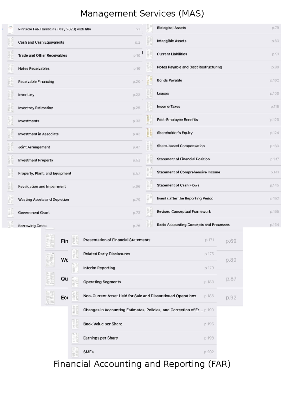 Review outlines - Management Services (MAS) Financial Accounting and ...