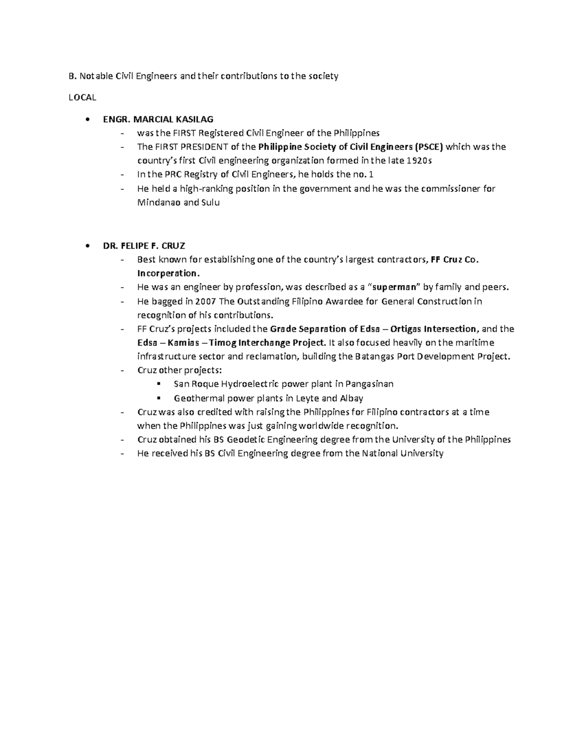 B Notable Civil Engineers and their contributions to the society - B ...